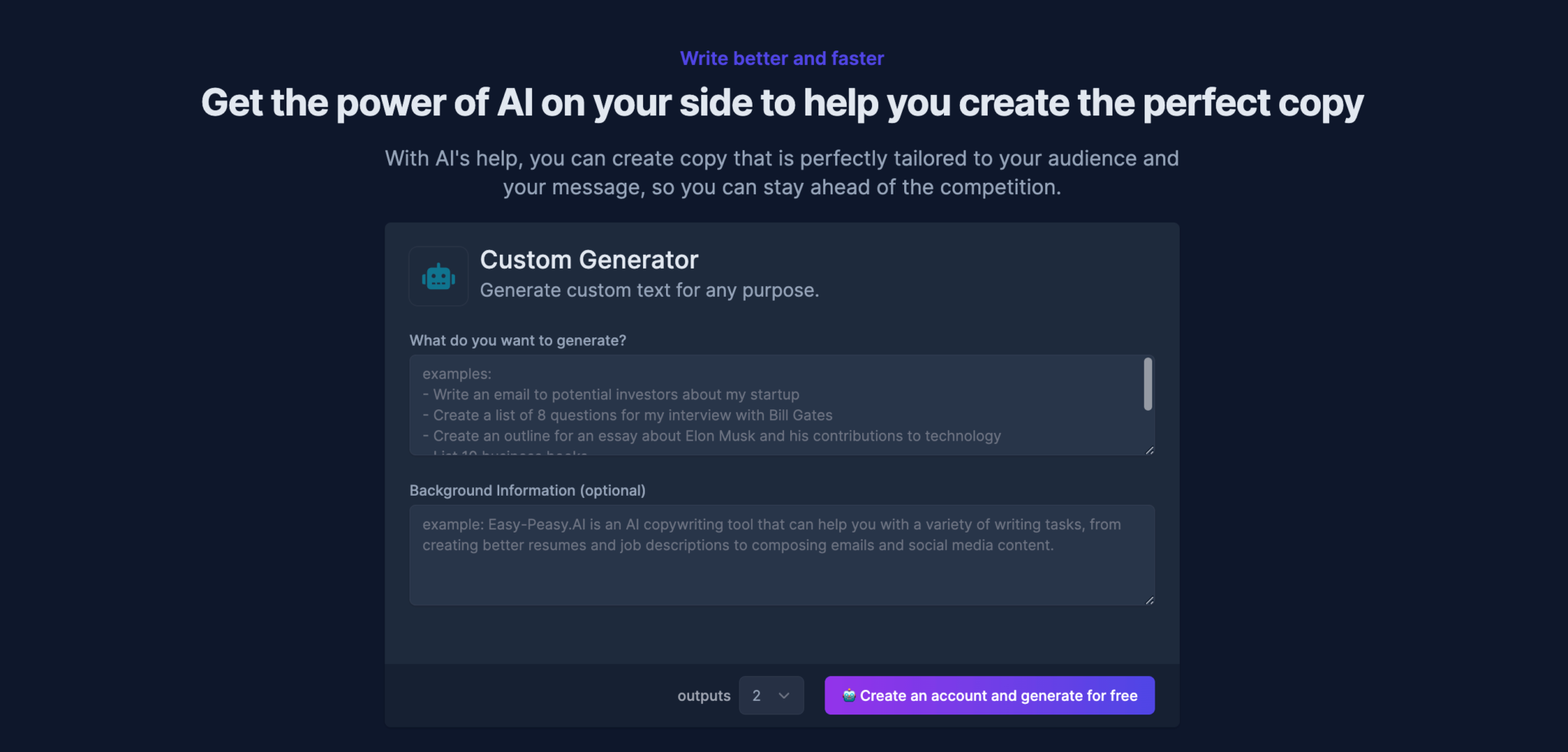 Easy-Peasy AI: Create Content with Generative AI - All Ai Website