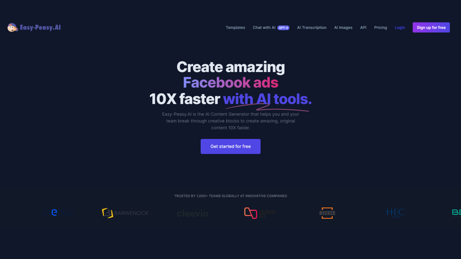 Easy-Peasy AI: Create Content with Generative AI - All Ai Website