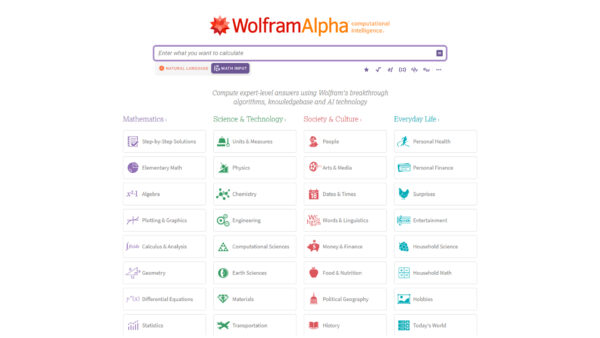 Wolfram Alpha | AI Tools Directory [Discover Top AI Tools in 2026]