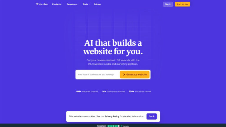 Durable.co | AI Tools Directory [Discover Top AI Tools in 2026]
