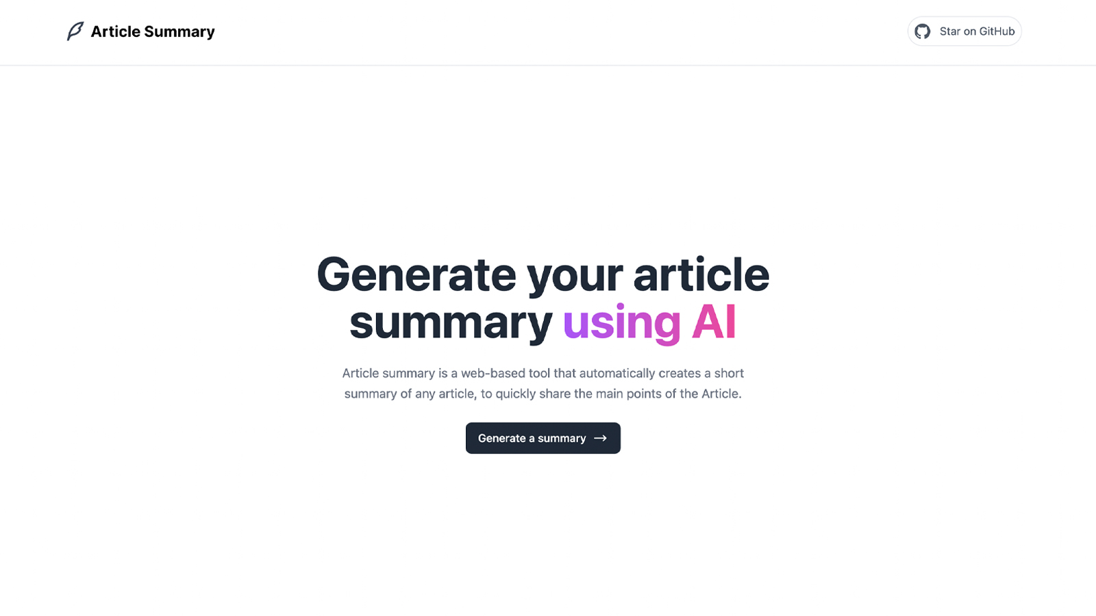 Article Summary: Summarize Articles in Seconds - All Ai Website