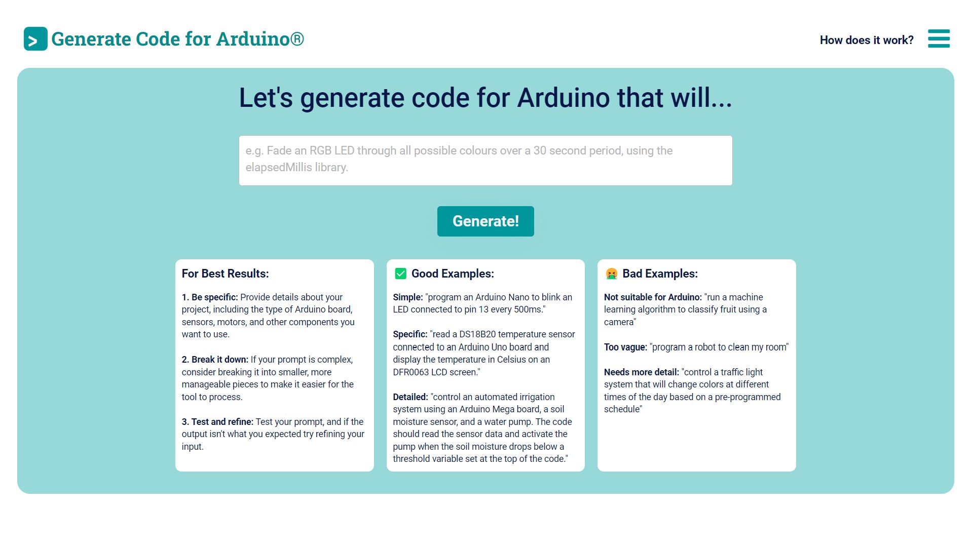 Duino Code Generator Generate Arduino Codes All Ai Website