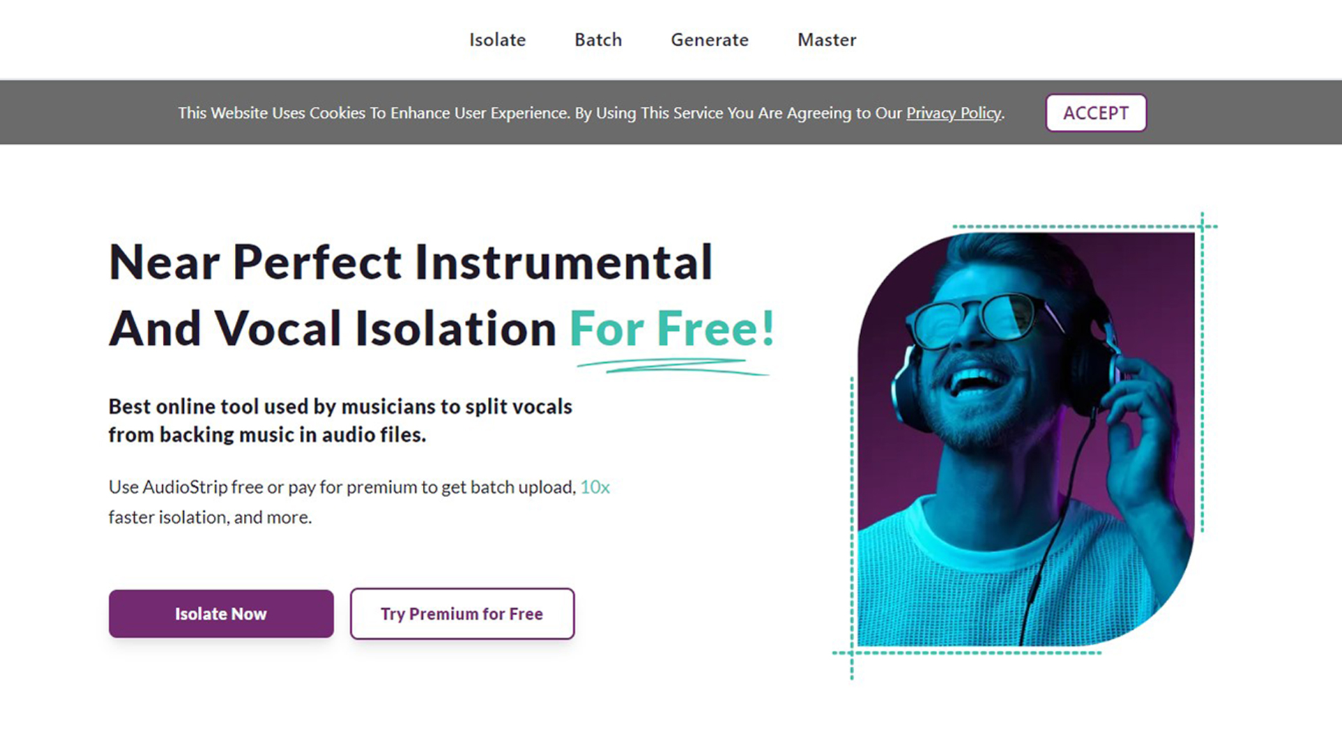 AudioStrip: Free Vocal & Instrumental Isolation | AllAIWebsite
