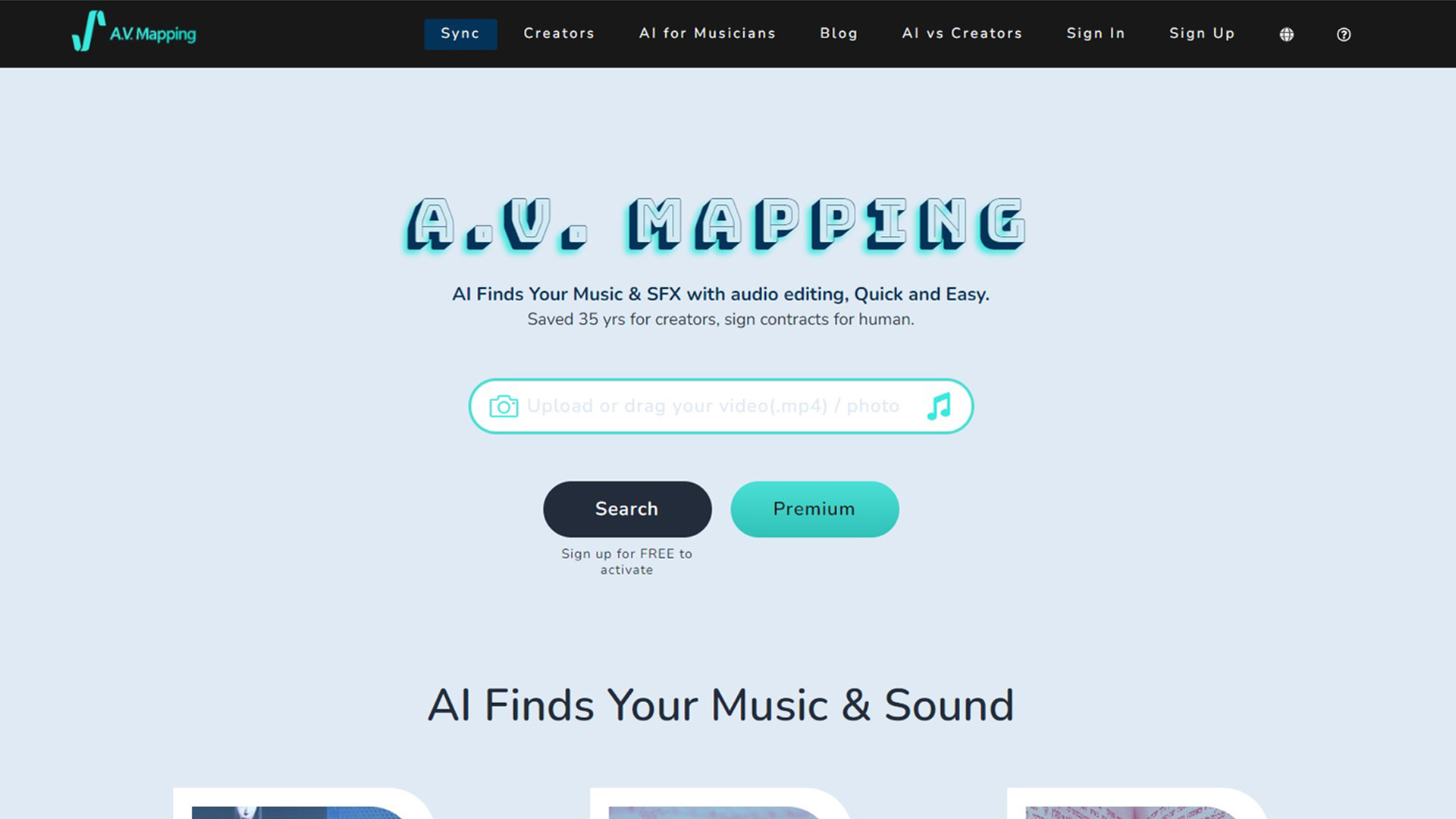 AV Mapping: AI Music Search for Visual Content - All Ai Website
