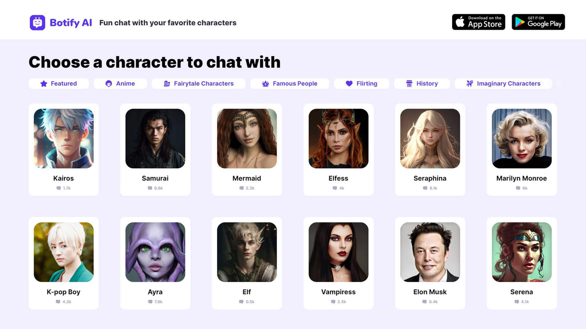 Botify.ai: AI Chatbot & Virtual Characters - All Ai Website