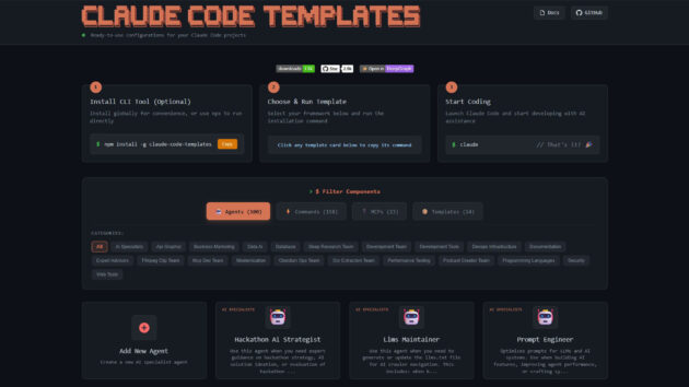 Claude Code Templates | AI Tools Directory [Discover Top AI Tools in 2026]