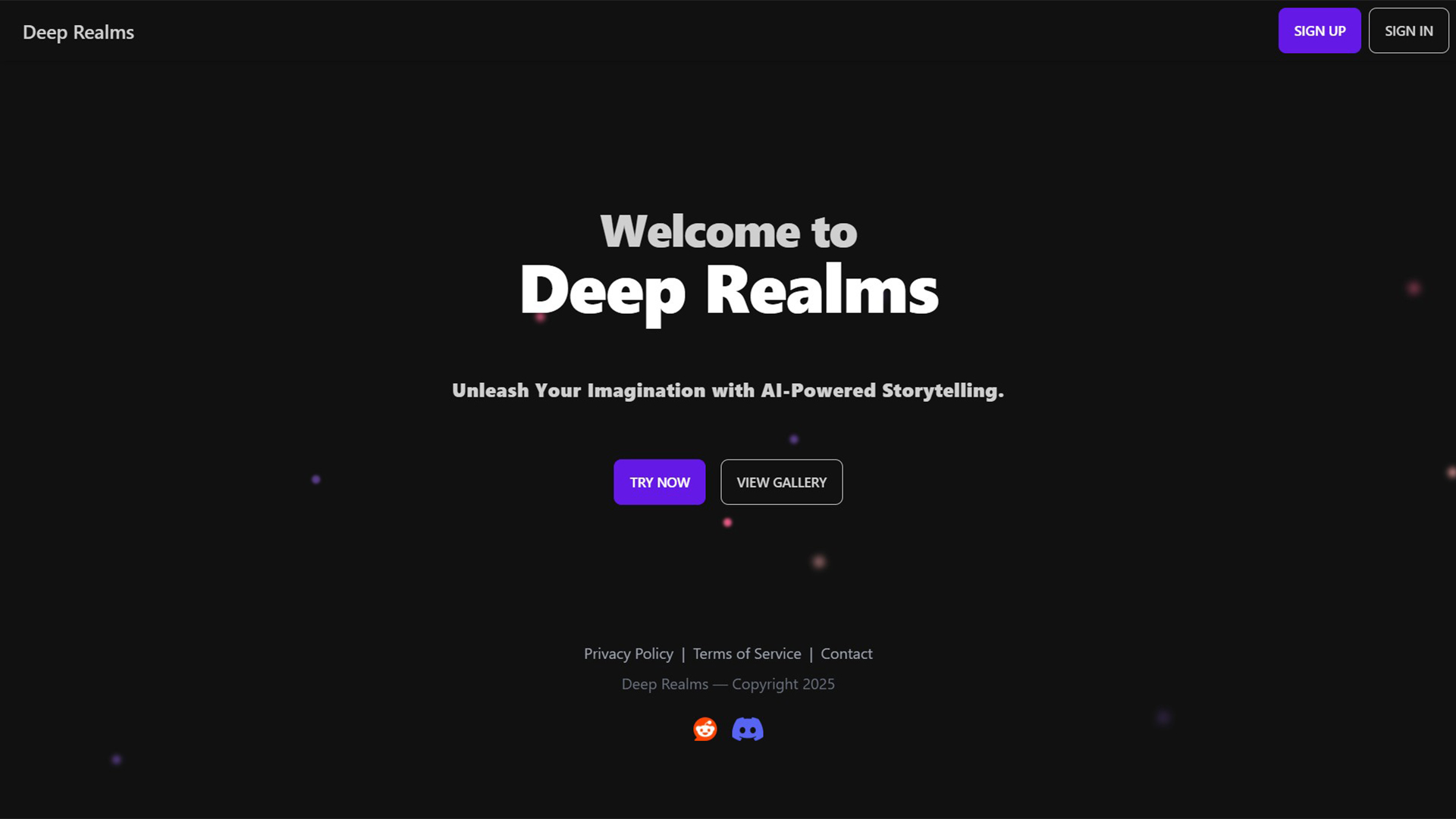 Deep Realms - All Ai Website